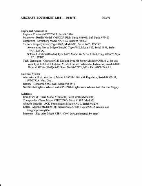 N54173 - Aircraft Documents